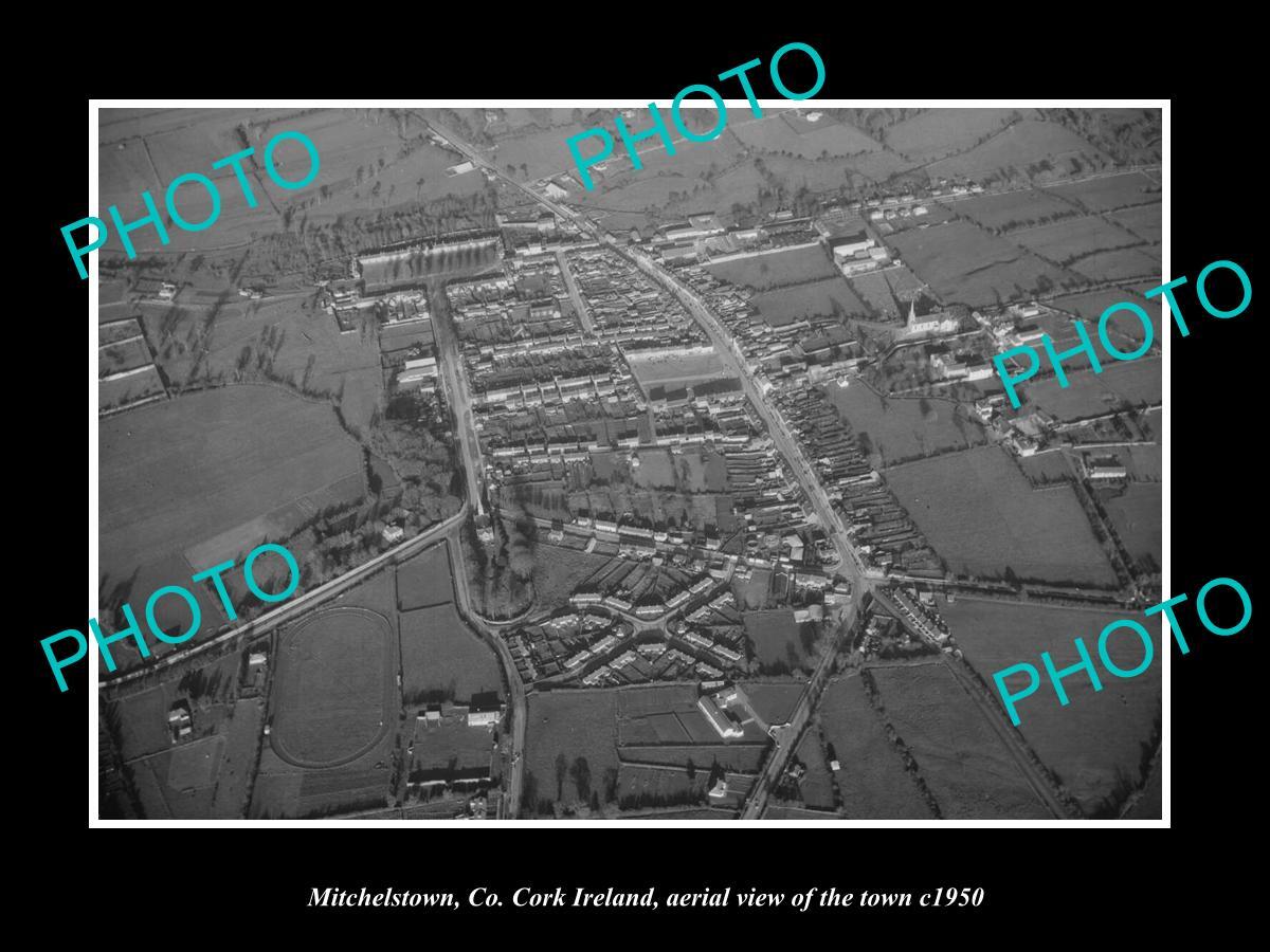 OLD LARGE HISTORIC PHOTO MITCHELSTOWN CORK IRELAND, AERIAL VIEW OF TOWN ...