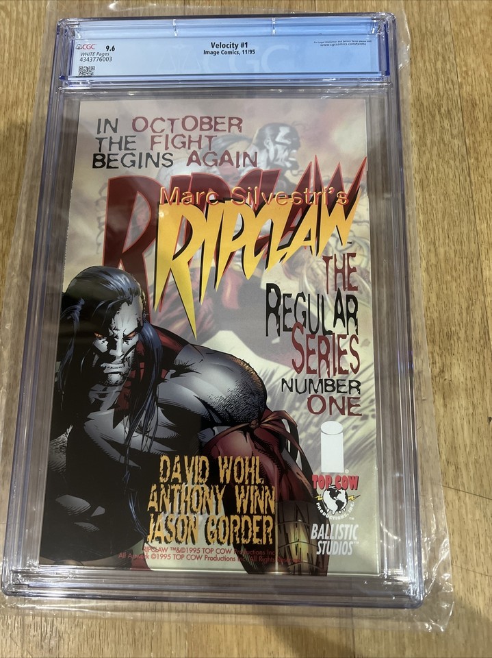 VELOCITY #1 - CGC 9.6 Comic ANTHONY CHUN & AARON SOWD COVER & ART ...