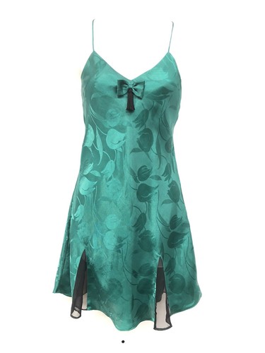 Vtg Victorias Secret Sz S Emerald Green Chemise Silky Womens Nightie ...