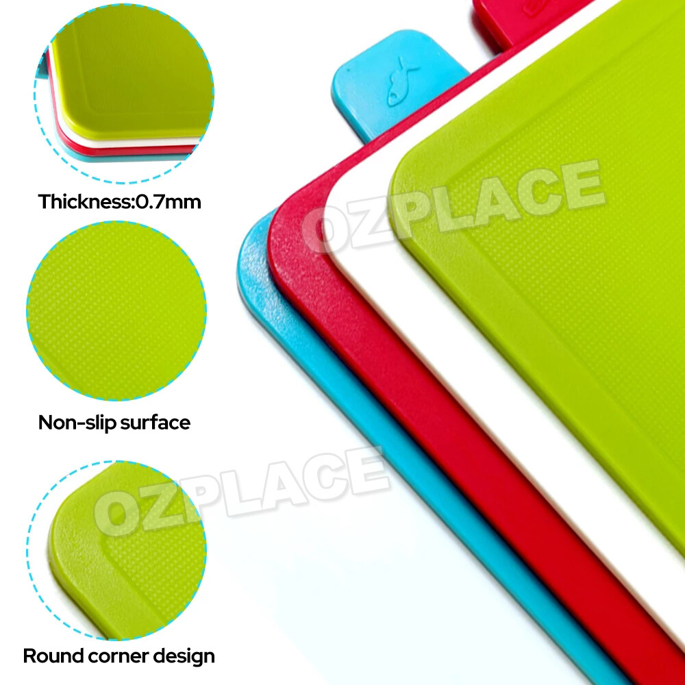 Coloured Chopping Board Set Cutting Boards Index With Stand Holder ...