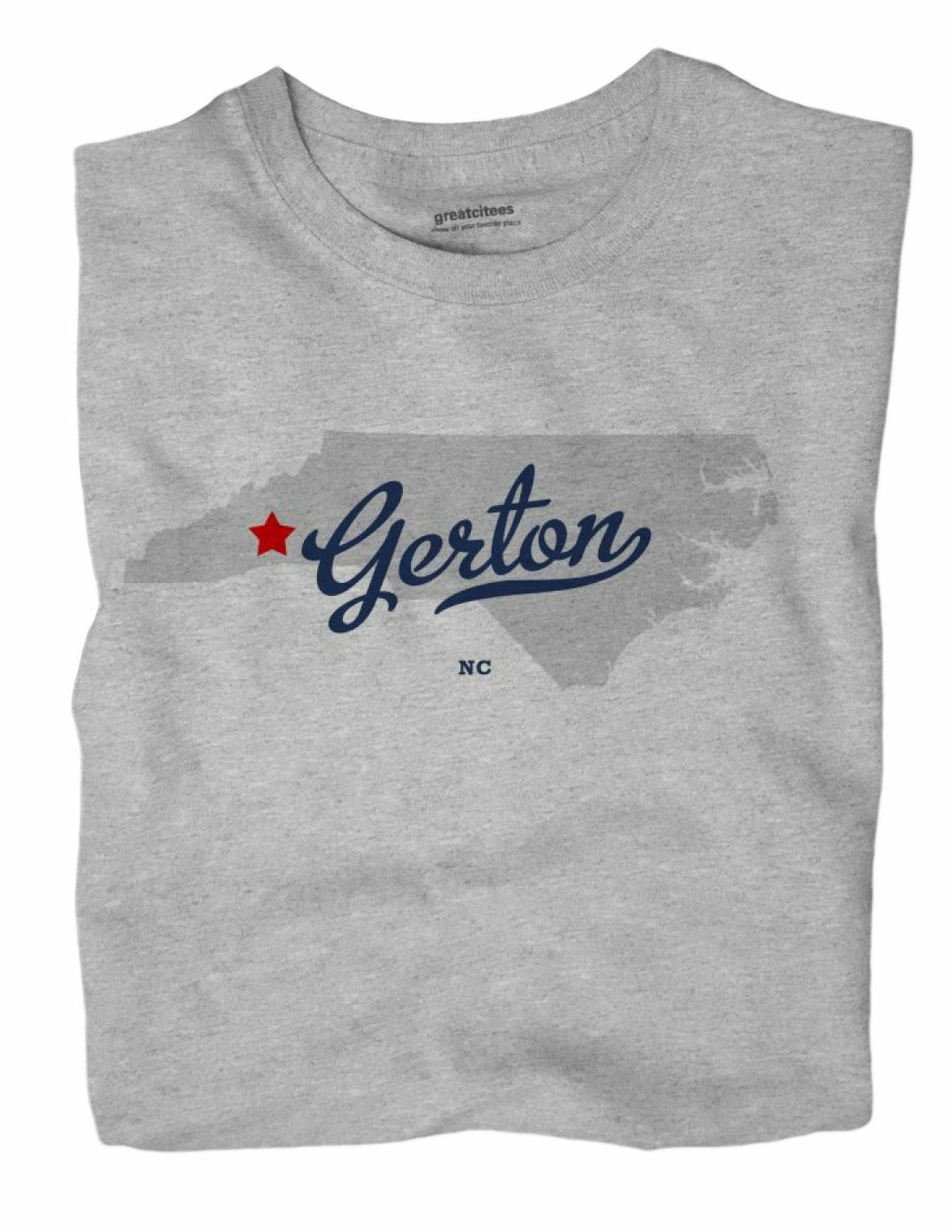 Gerton North Carolina NC T-Shirt MAP | eBay
