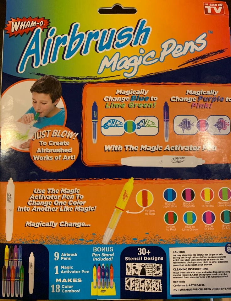 As Seen On TV Airbrush Magic Pens Wham-O 10 Pens | eBay