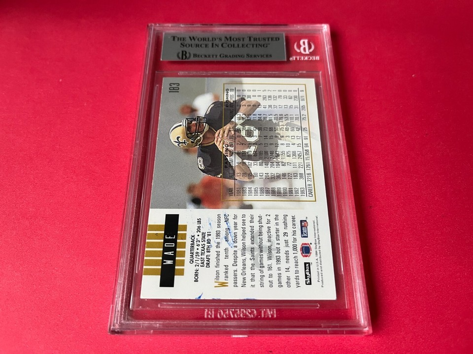 Wade Wilson Saints 1994 Skybox Impact Card Signed Auto Beckett BAS ...