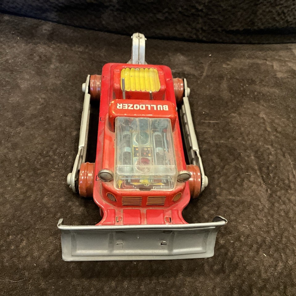 Nomura Toy Magic Action Bulldozer Battery Operated Orange Vintage Toy ...
