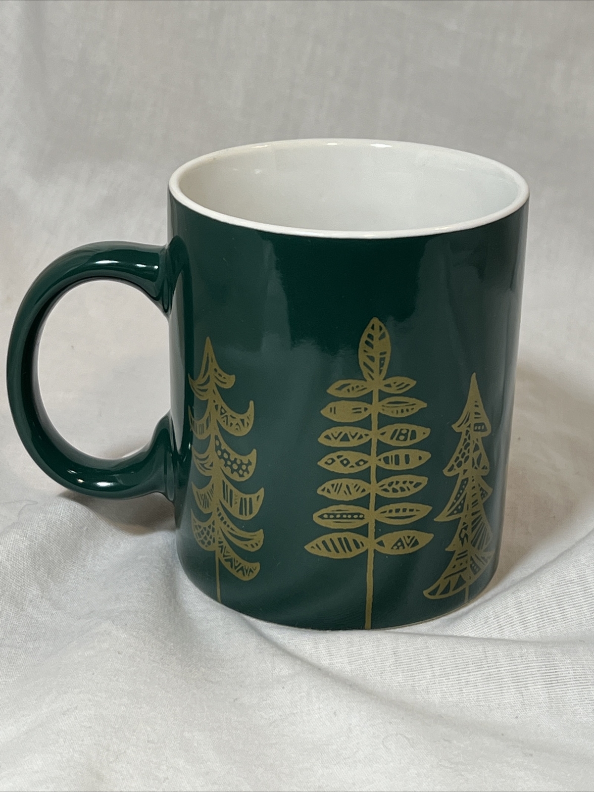 Starbucks Christmas Coffee Mug 12 oz 2015 Holiday Tea Cup Green with ...