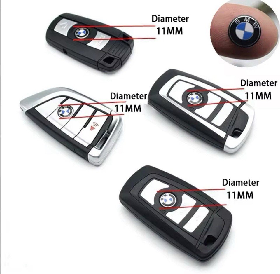 2x For BMW Key Fob Remote Badge Logo 11 MM Sticker Emblem Replacement ...