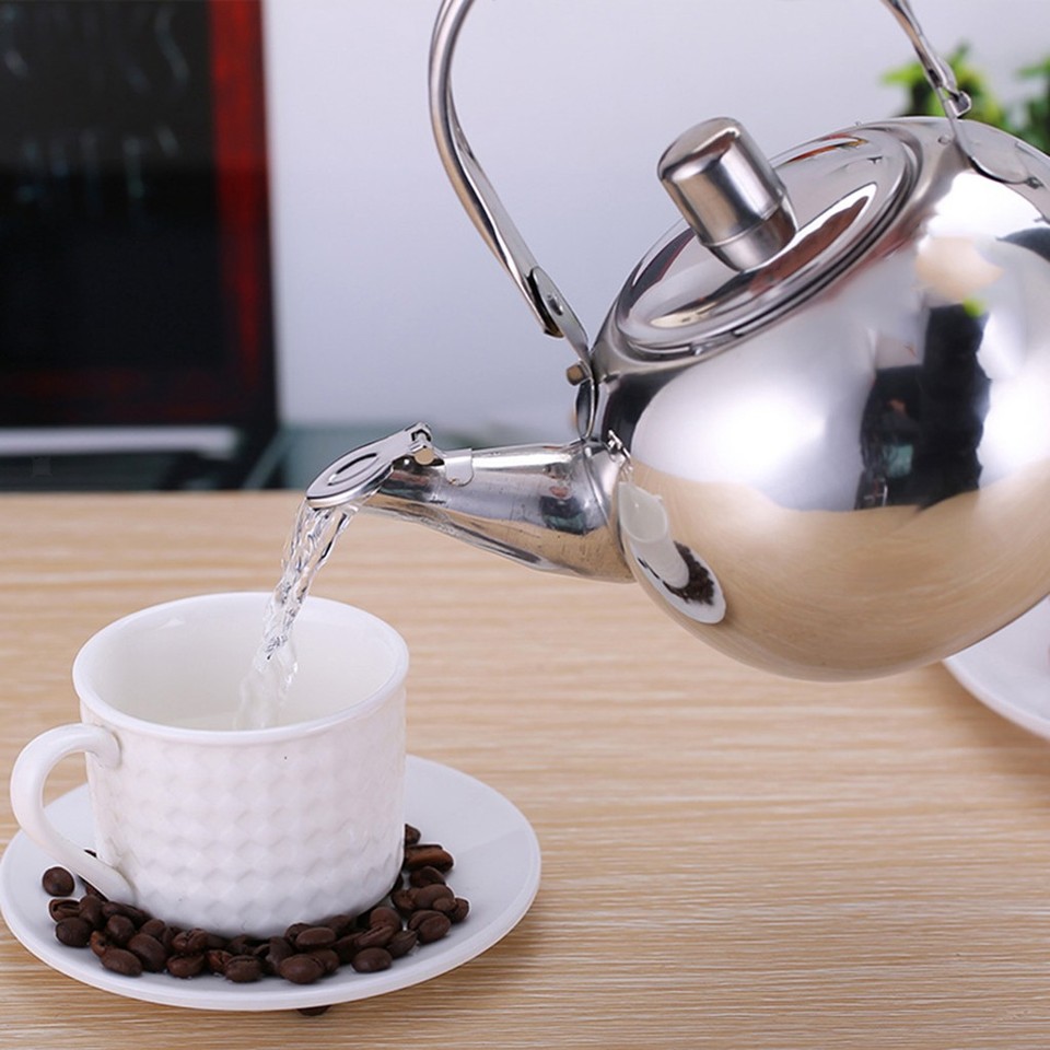 1.6L Stainless Steel Durable Coffee Tea Kettles with Tea Leaf Filter ...