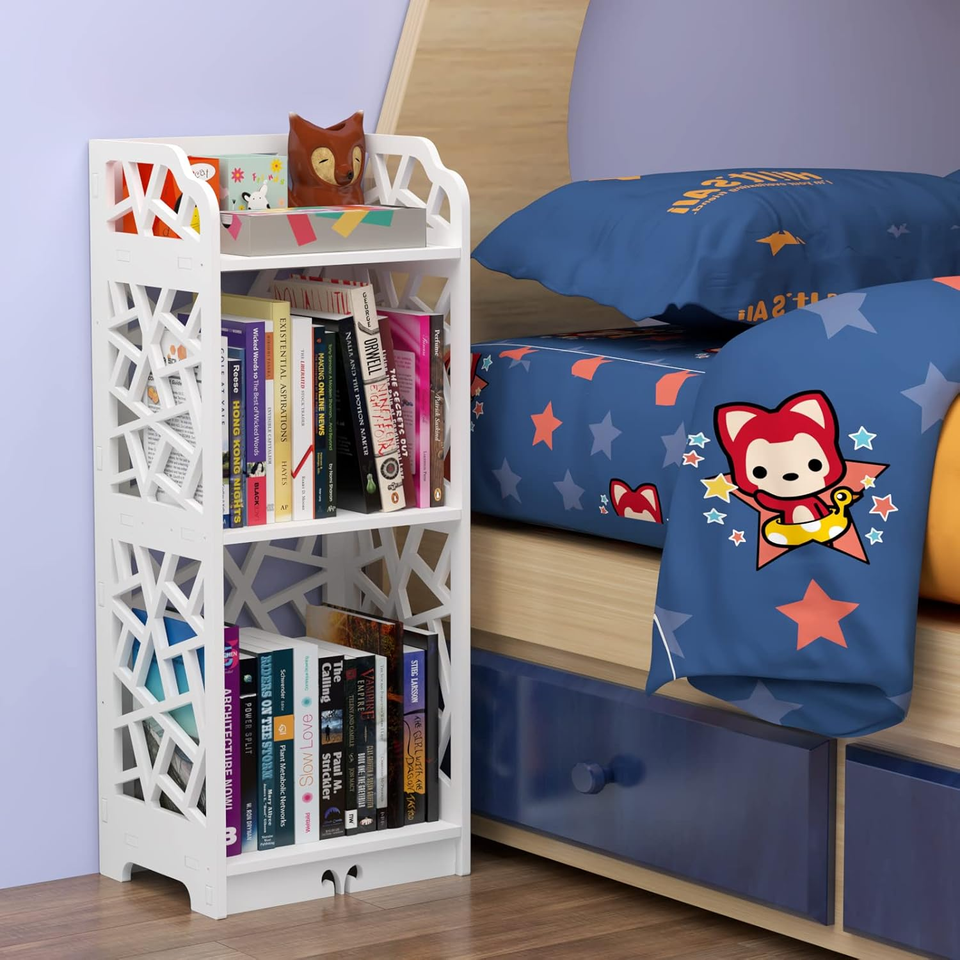 Small Bookshelf for Small Spaces, Bookcase with 3 Tier 2 Shelf ...