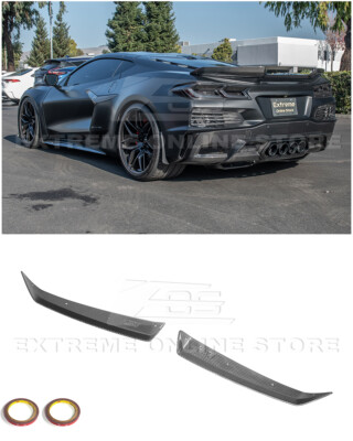 For 23-Up Corvette C8 Z06 | CARBON FIBER Rear Wing Wickerbill Extension ...