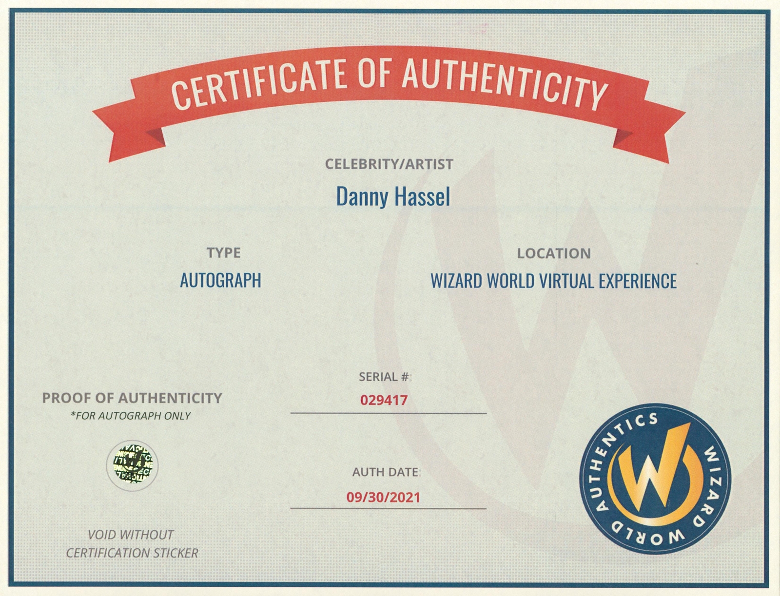 Danny Hassel A Nightmare On Elm Street Signed 8x10 Photo Wizard World 3 ...