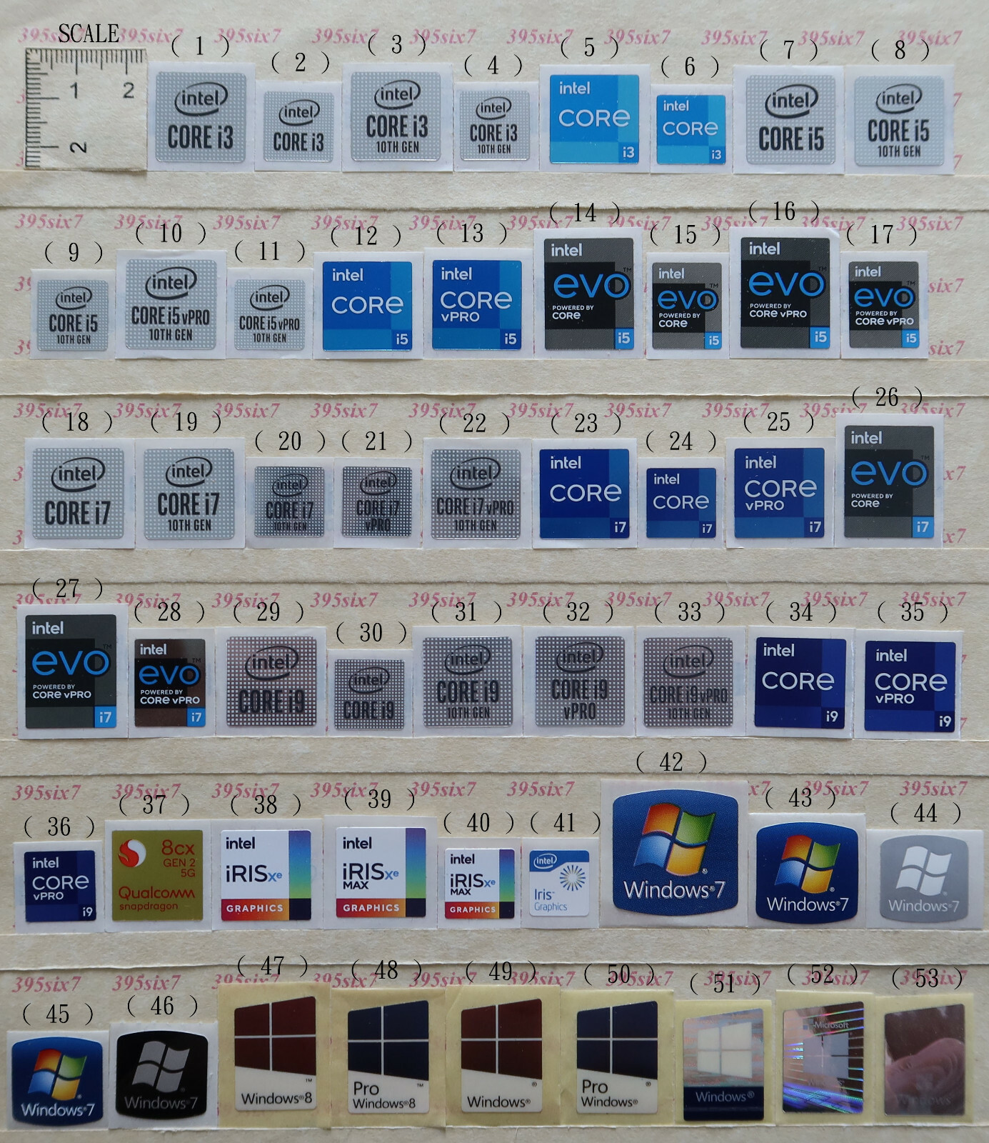 Laptop Notebook PC CPU Sticker -10Gen 11Gen / iris Sticker / OS sticker ...