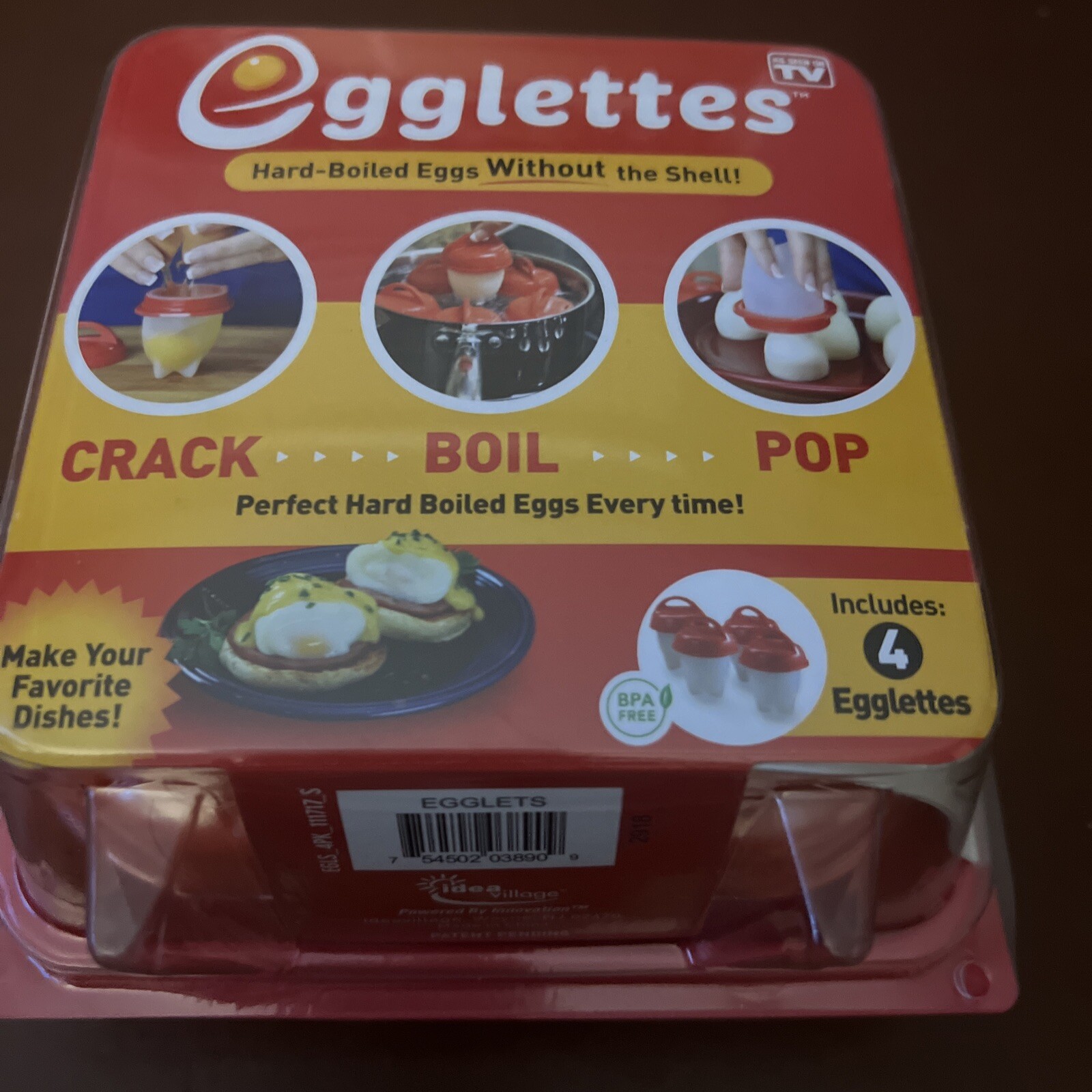 Egglettes Egg Cooker Hard Boiled Eggs without the Shell 4 Egg Cups AS ...