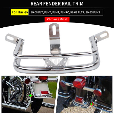 US Chrome Rear Fender Rail Trim Bumper For Harley Electra Street Glide ...