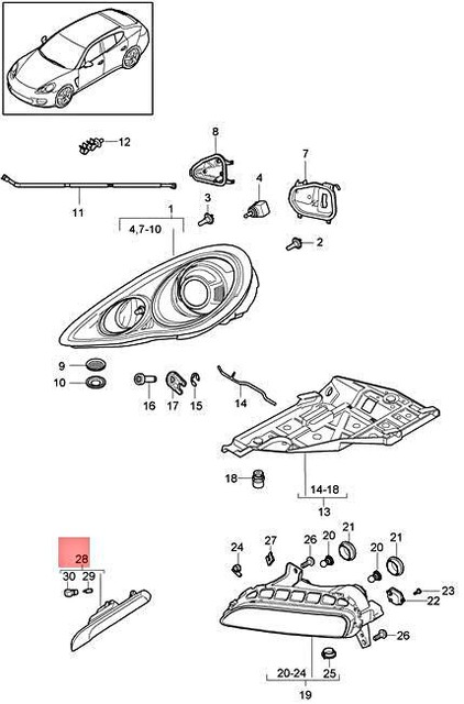 Genuine Porsche Panamera 970 Side Marker Light Left 97063103700 for ...