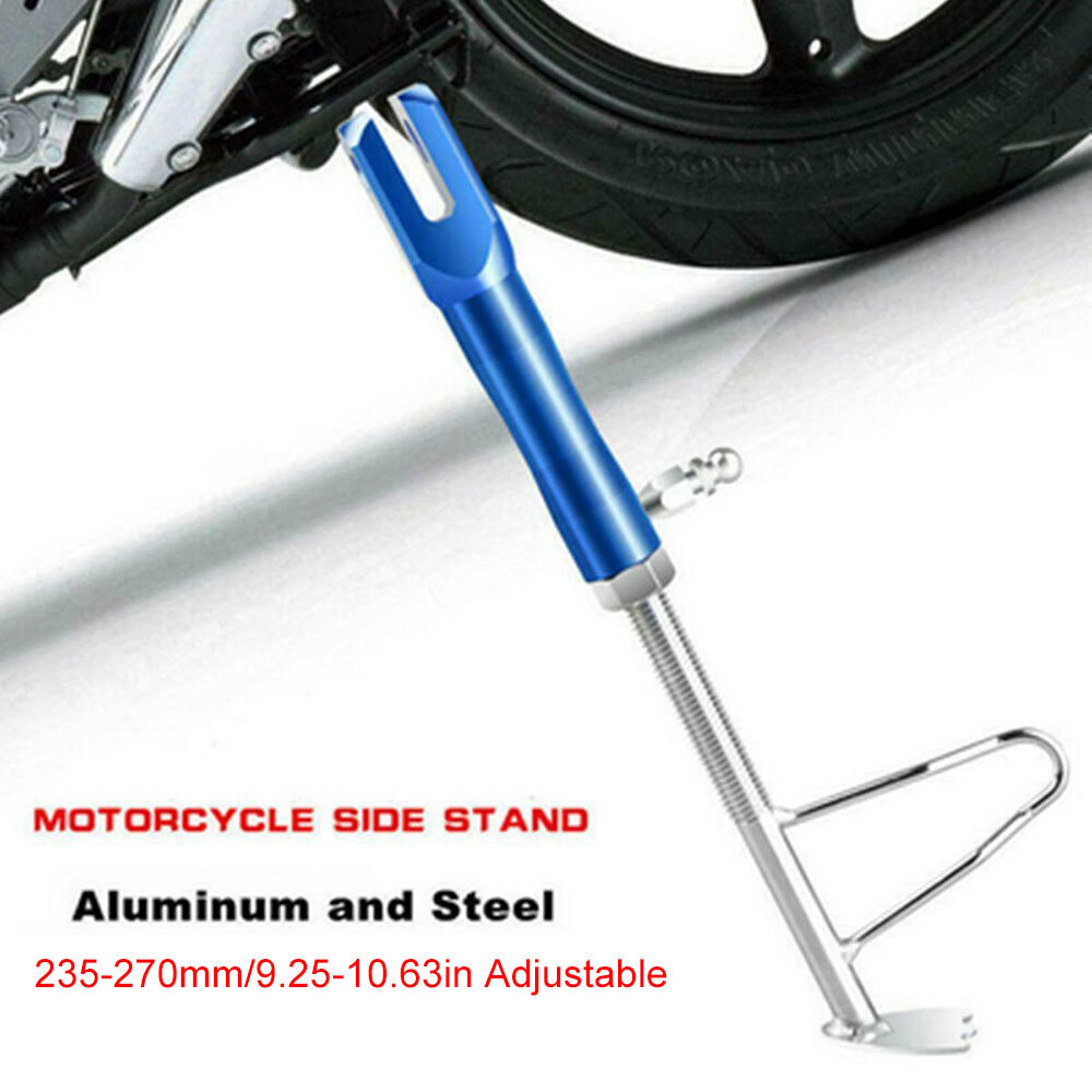Universal Blue CNC Motorcycle Kickstand Side Stand Adjustable Leg Prop ...