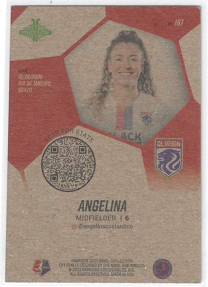 2022 PARKSIDE NWSL VINTAGE STOCK PARALLEL #167 ANGELINA OL REIGN | eBay