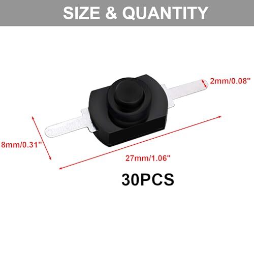 30 PCS Latching Mini Push Button Switch DC 30V 1A ON/OFF Torch ...