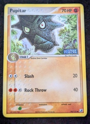 Pokemon TCG Pupitar 70/115 Reverse Holo Unseen Forces Stamped | eBay