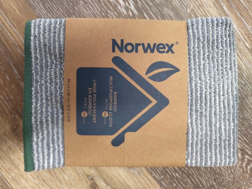 Norwex Bamboo Multi-Purpose Enviro Cleaning Cloth BacLock Grey Striped ...