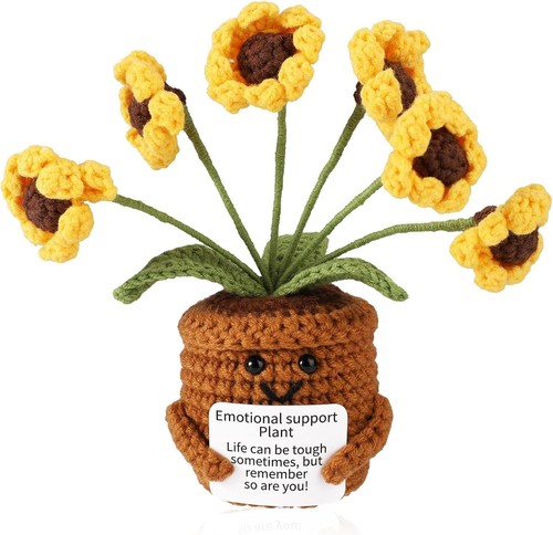 Positive Daisy, Emotional Doll Support Plant Crochet Daisy Flower with ...