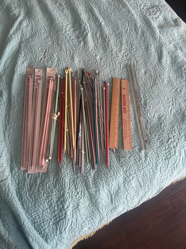 Vintage Knitting Needles Lot Aluminum Metal Many Assorted Sizes ...