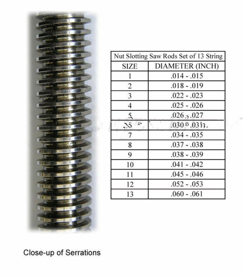 Guitar Nut Slotting File Saw Rods Slot Filing Set Luthier Tool Multi ...
