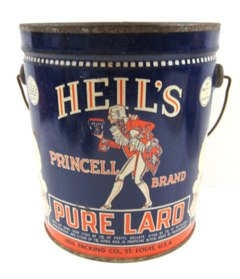 Vintage Heil's Princell Brand Victorian Lard Bucket Tin Heil Packing Co ...