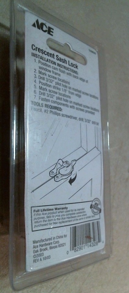 Ace 14328 Window Sash Lock Crescent Bright Brass Finish #5298591 FREE ...