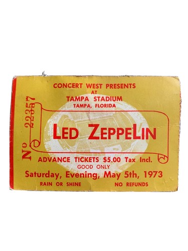 LED ZEPPELIN__Original__1973__CONCERT TICKET STUB___LARGEST AUDIENCE ...