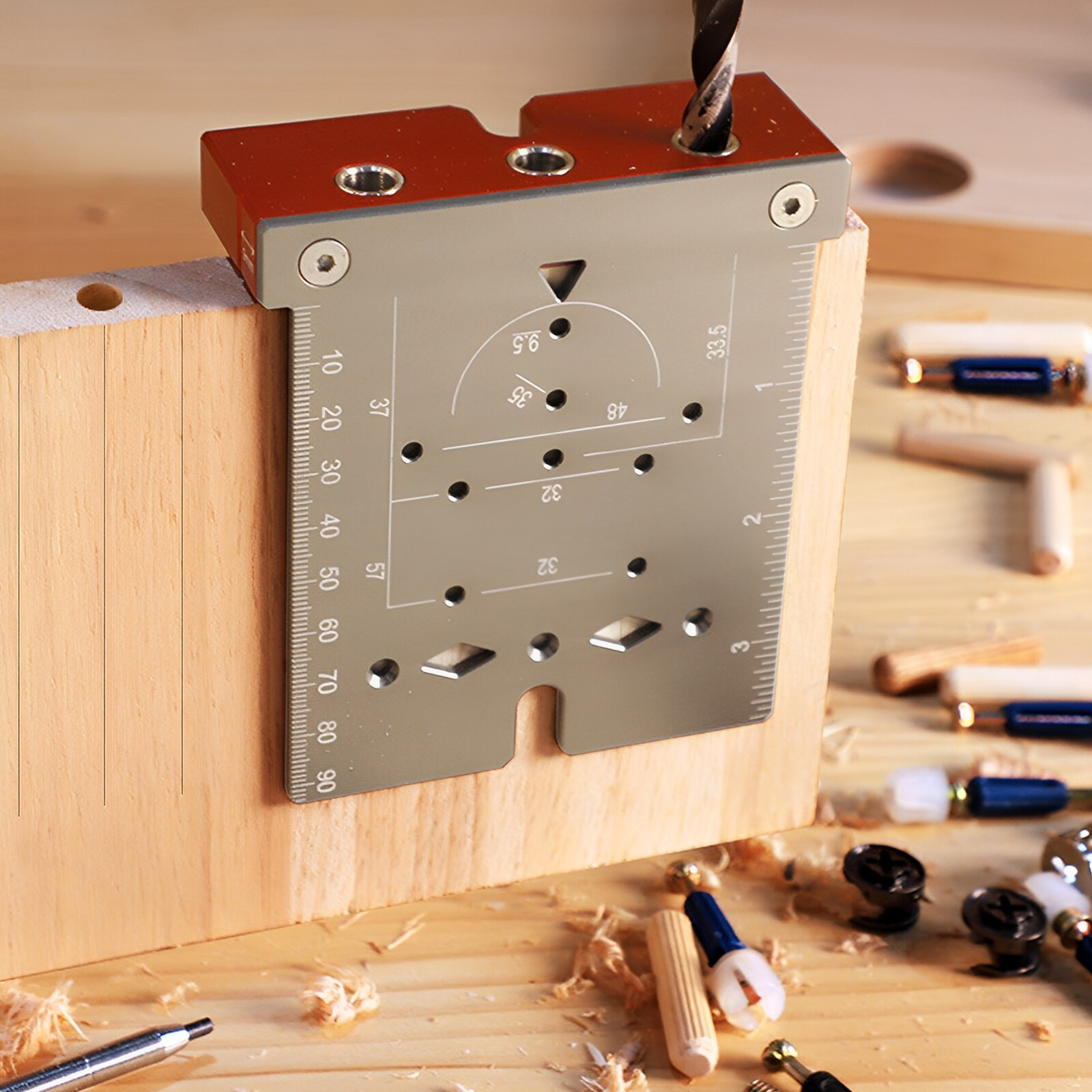 35mm Hinge Punching Locator Aluminum Alloy Hinge Boring Jig w/ Inch ...