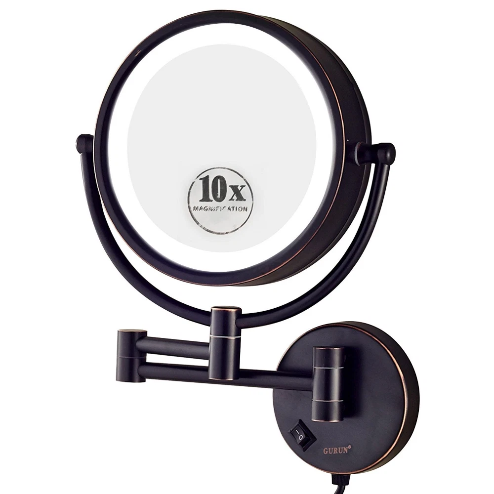 Bronze Lighted Makeup Mirror 10X | Saubhaya Makeup