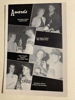 Mike Blyzka Steve Rapach Plymouth Sinton Oilers Texas 1951 Baseball 7X5 ...