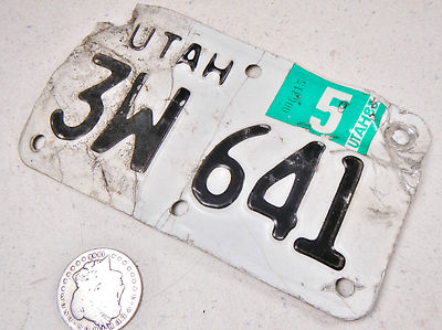 UTAH MOTORCYCLE LICENSE PLATE 3W 641 | eBay