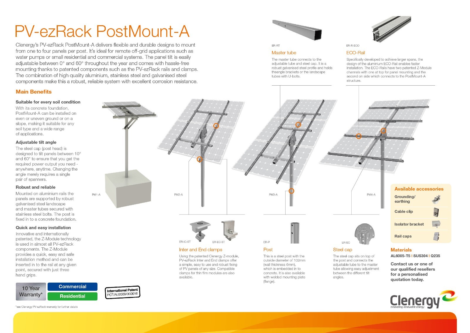 PM2-A - PV ezRack Post Mount-A - Solar panel pole mounting kit for 2 ...