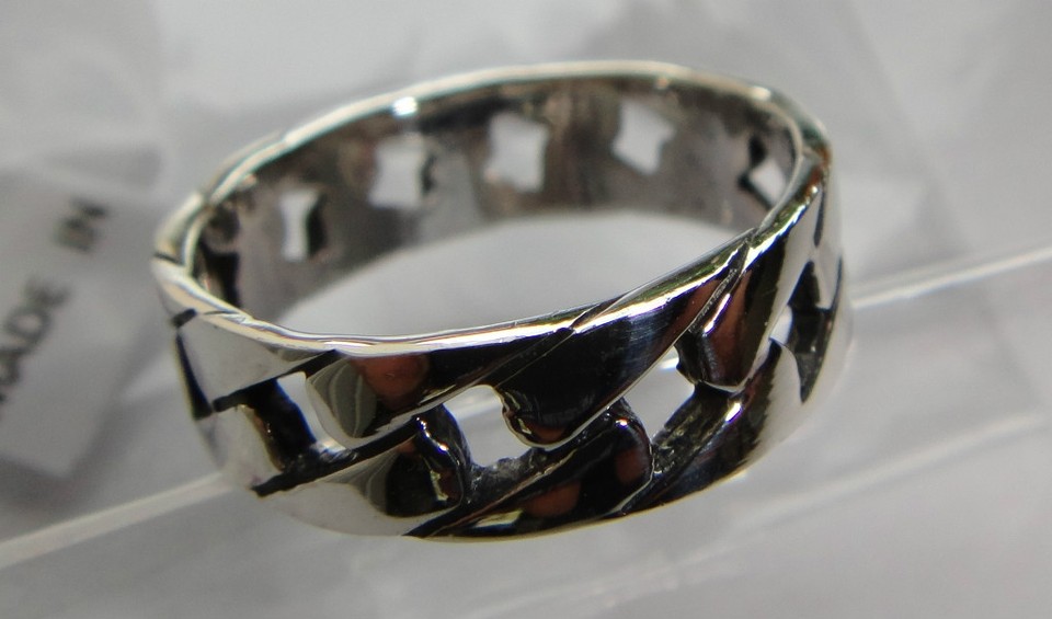 Chain Rectangle Link sterling silver ring SIZE 6 7 8 9 | eBay