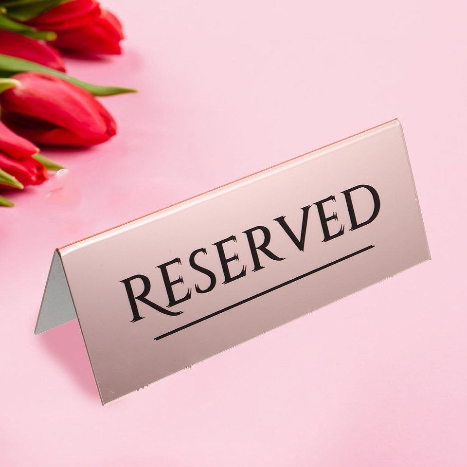 4 Pcs Metal Table Top Reserved Sign Reservation Signs for Chairs | eBay UK