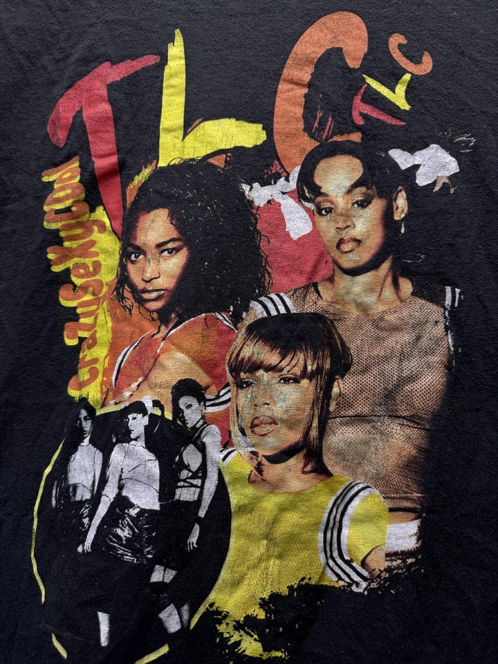 TLC Shirt Mens Medium Black Graphic Concert Tour R&B Hip Hop Band Tee ...