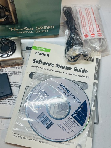 Canon Power Shot SD550 Digital Elph Silver Camera Tested Working No ...