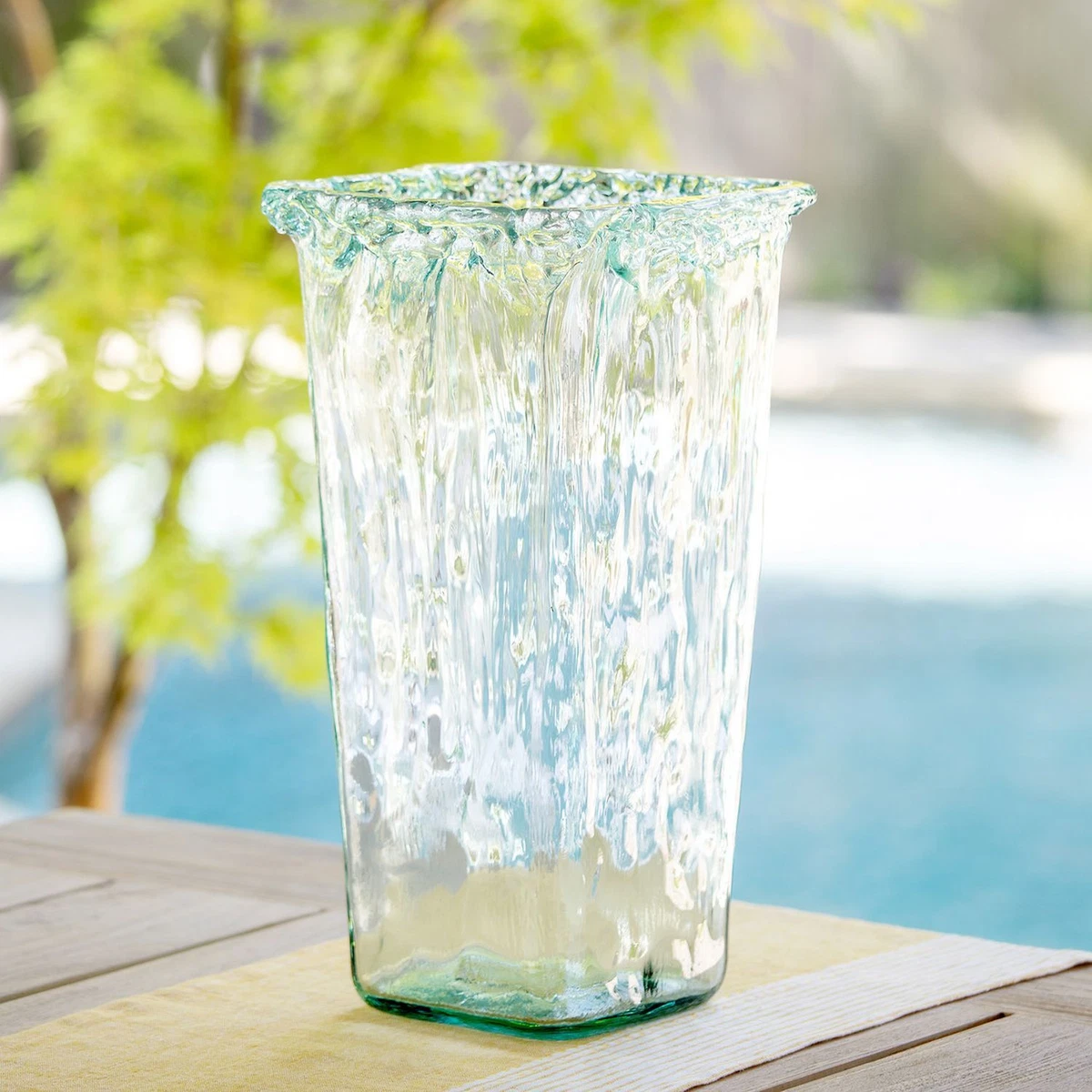 Large Square Glass Vase