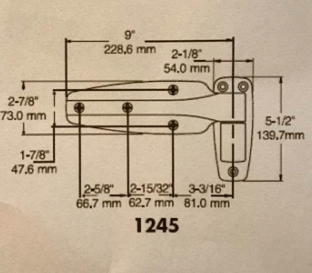 Kason 1245 Series Flush Mount Reversible Cam-lift Hinge for sale online ...