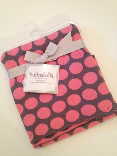 Sumersault Baby Girl Pink Grey Circles Knit Blanket Elegant Layette 100 ...