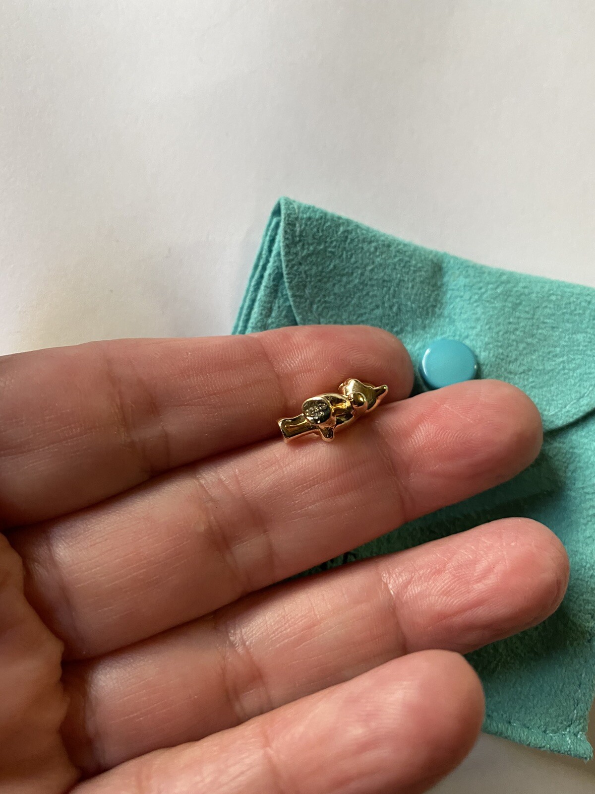 100%Rare Authentic Tiffany & Co 18K Gold Teddy Bear C… - Gem