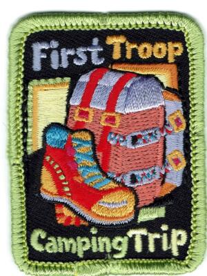 Girl Cub FIRST TROOP CAMPING TRIP Fun Patches Crests Badges SCOUT GUIDE Campout | eBay