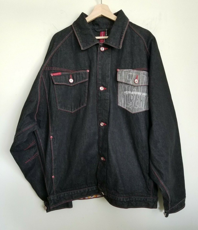 FUBU Platinum Vintage Jacket Fat Albert Junkyard Gang Black Denim ...
