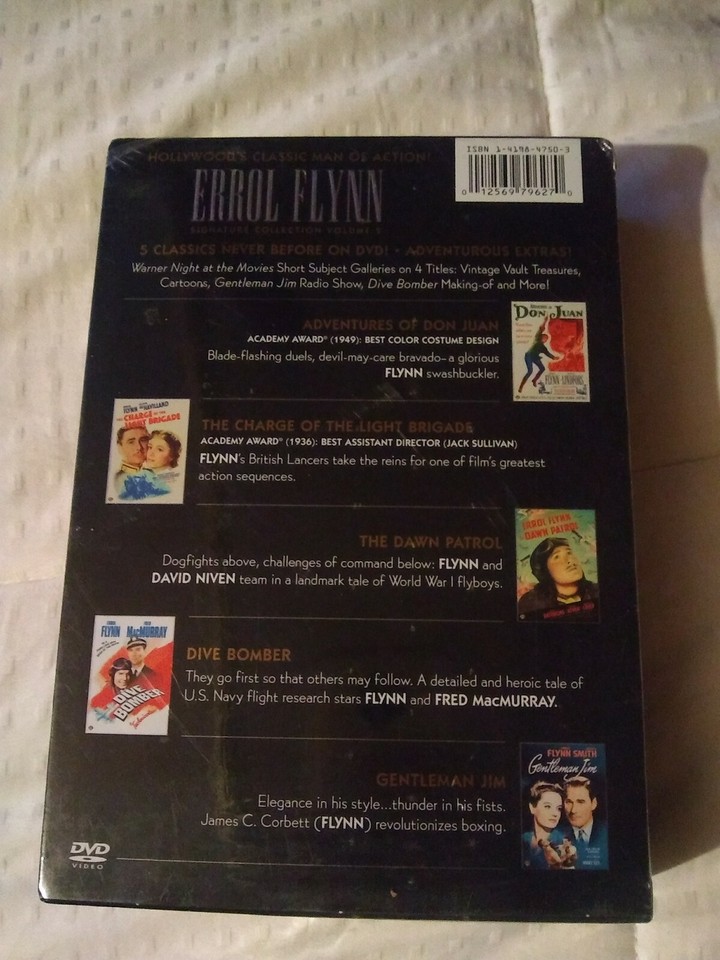 Errol Flynn: The Signature Collection 2 (DVD, 2007, 5-Disc Set) New ...