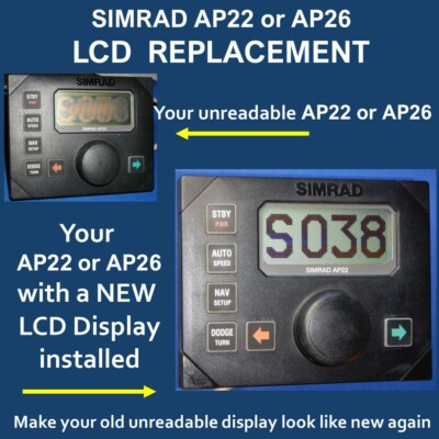 NEW LCD Display Screen, SIMRAD AP22 or AP26, Repair Service, Installed ...