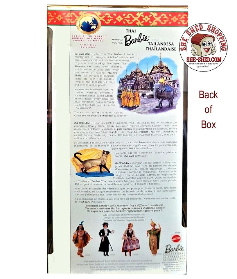 DOTW Barbie THAI 1997 Dolls of the World THAILAND Barbie by Mattel ...