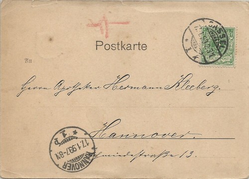 Impero Tedesco Sw-Foto Ak Gruss Di Cassel IN Base Hannover 17.1.1899 | eBay