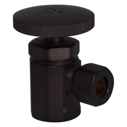 D103-62 Round Handle Angle Stop Shut Off Valve 1/2" IPS Inlet with 3/8 ...