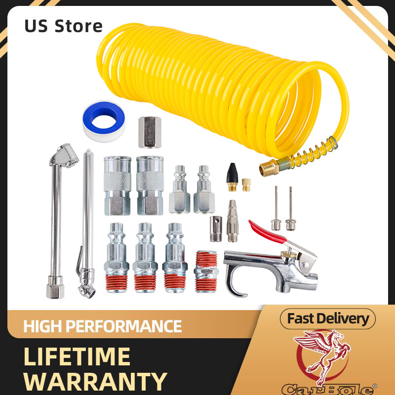 Air Compressor Accessory Kit 1/4" NPT Air Tool Kit W/1/4"x25FT Nylon ...
